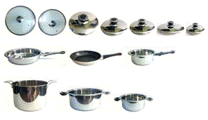 POT1 chef jean perier cookware: 13 piece stainless steel cookware set