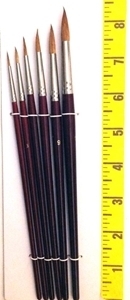 6pc sable hair paint brush